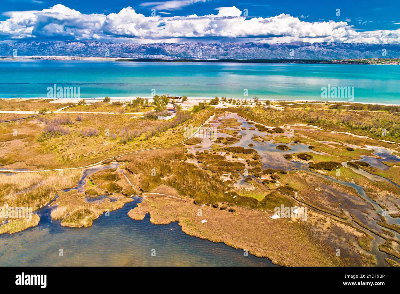 Sea marshes and shallow sand beach of Nin aerial view Stock Photo - Alamy