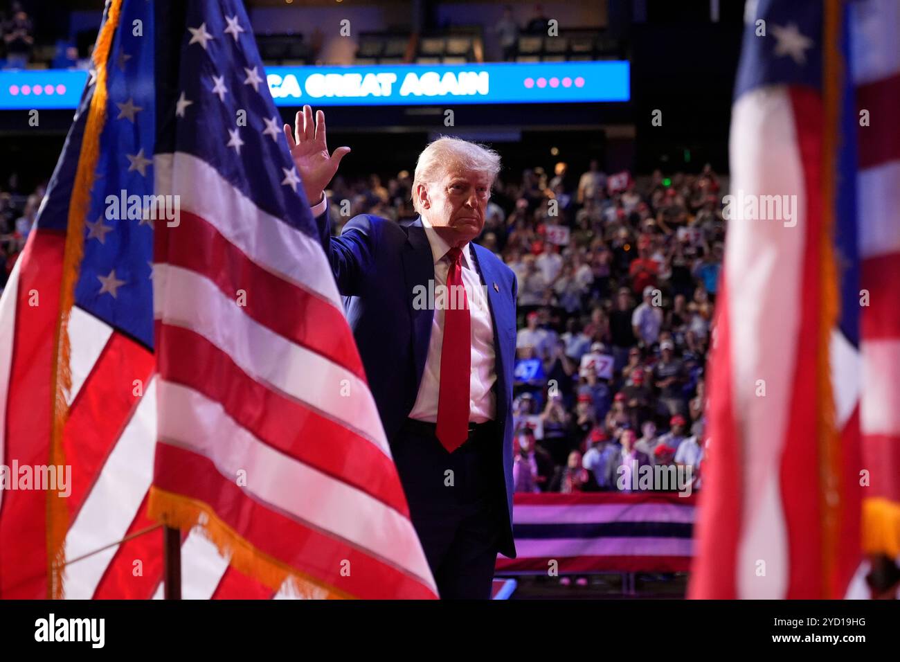 Republican presidential nominee former President Donald Trump arrives ...