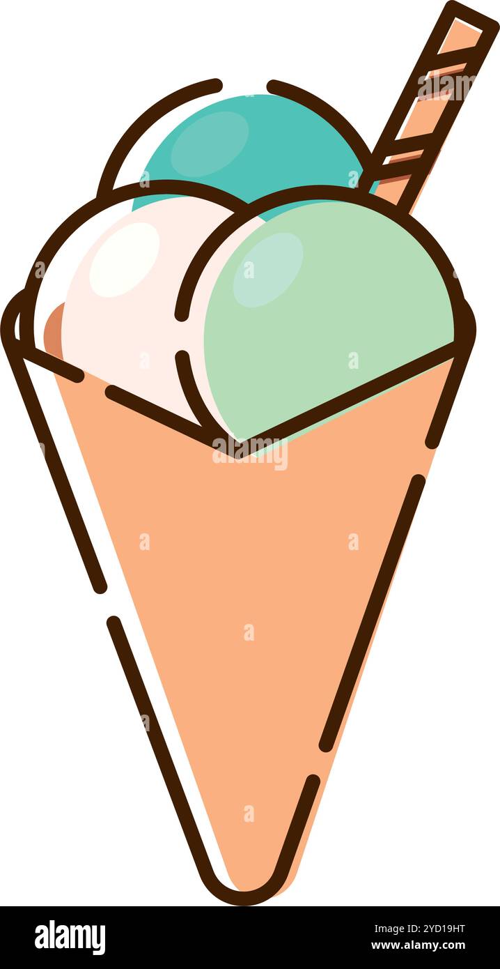 Isolated ice cream cone icon Vector Stock Vector Image & Art - Alamy