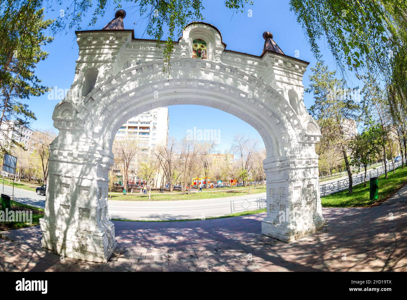 Architectural monument St. Nicholas Monastery Gate in Samara, Russia ...