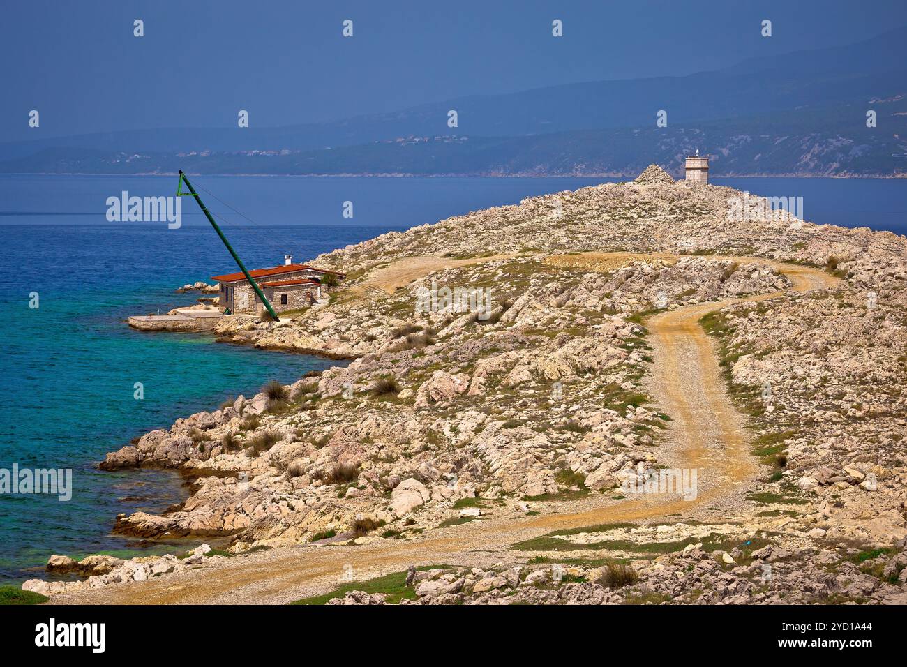 Island of Krk stone desert strand and Silo lighthouse view Stock Photo ...