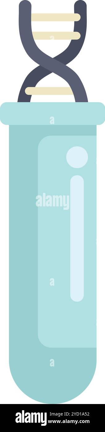 Laboratory test tube containing dna double helix structure, concept for ...