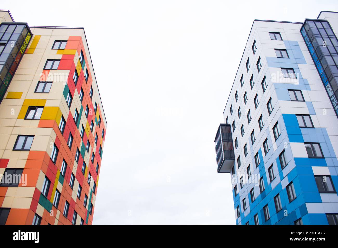 Windows of a high multi-storey building. House. windows of a new house ...