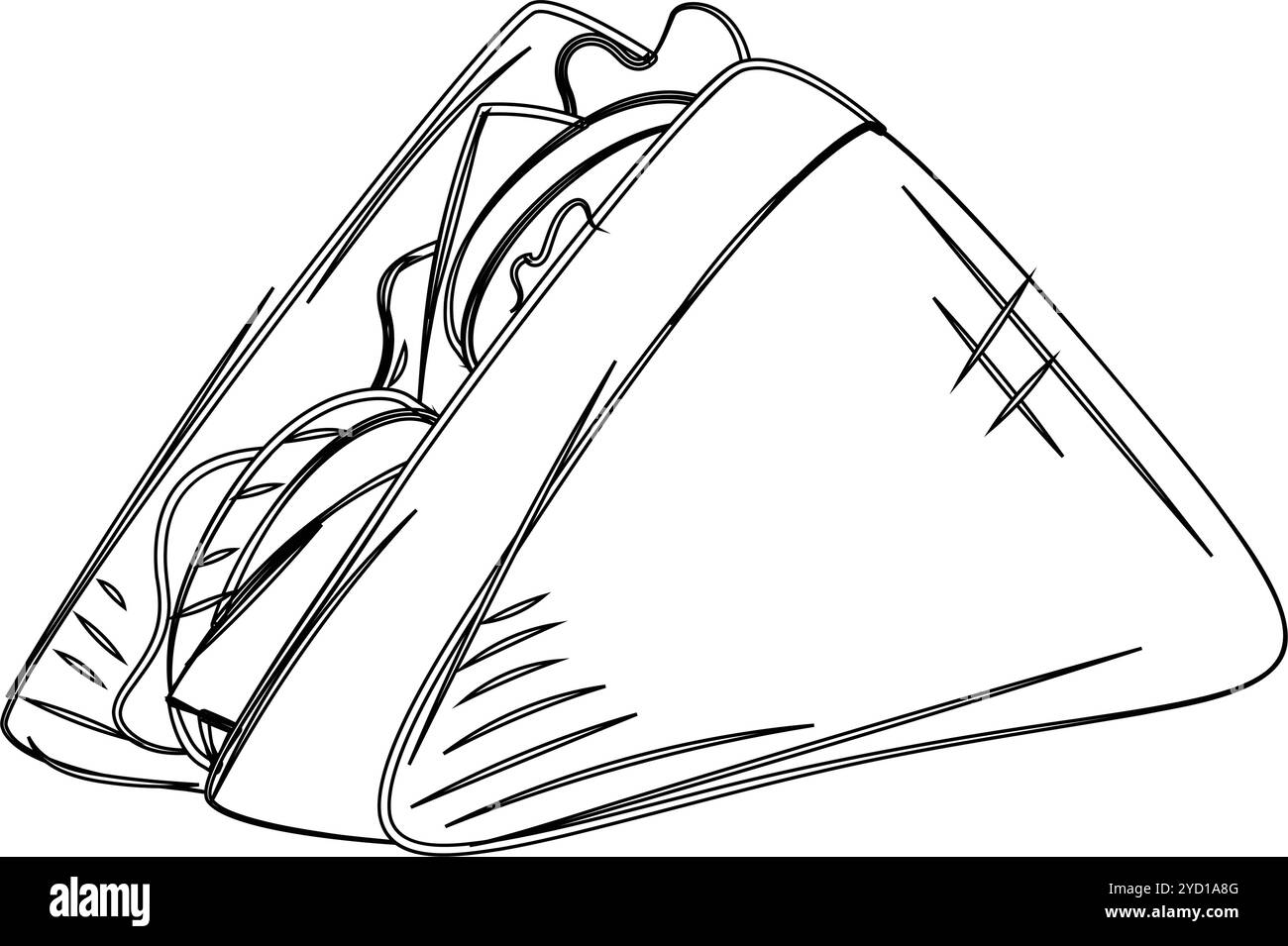 Hand-drawn sandwich wrap with lettuce and tomatoes Vector Stock Vector ...