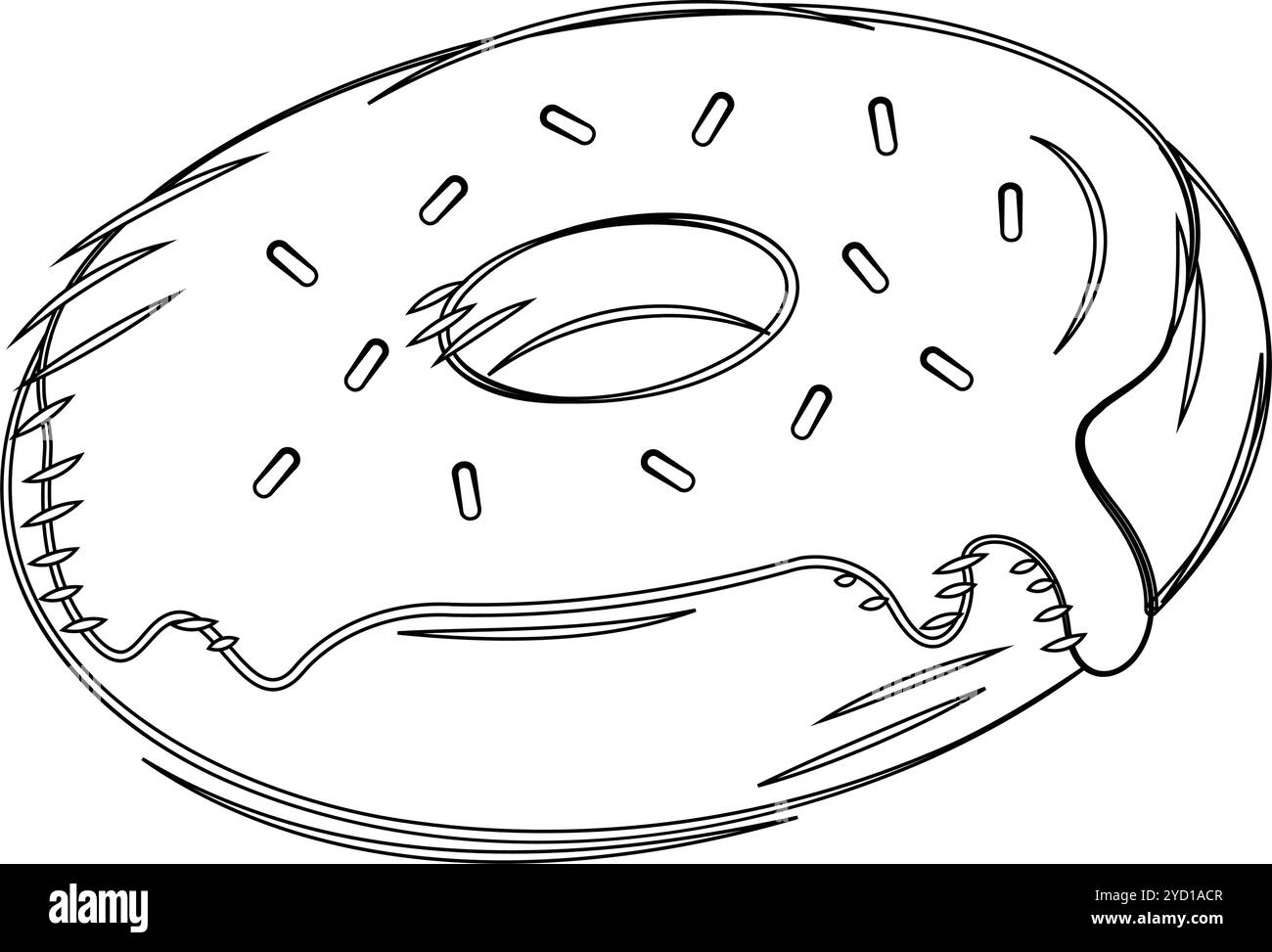 Hand-drawn donut with icing and sprinkles sketch Vector Stock Vector ...