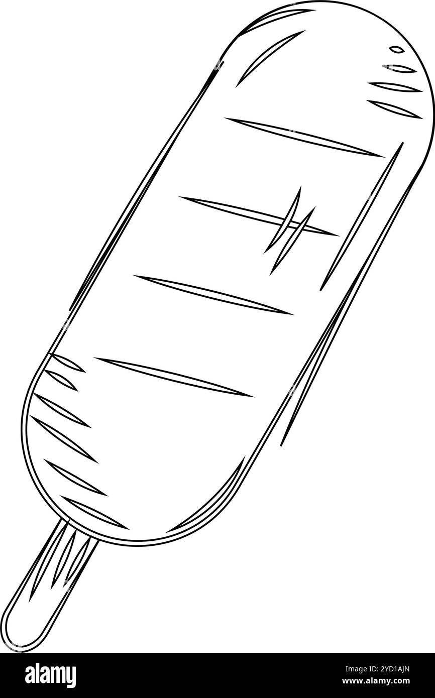 Hand-drawn popsicle with simple design and clean lines Vector Stock ...