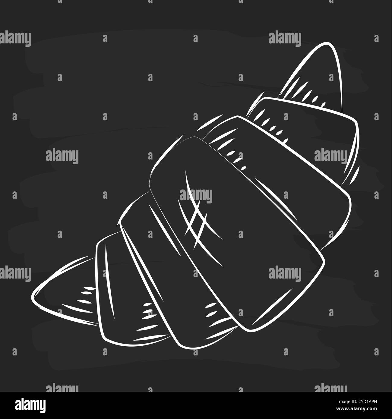 Hand-drawn croissant sketch with detailed layers Vector Stock Vector ...