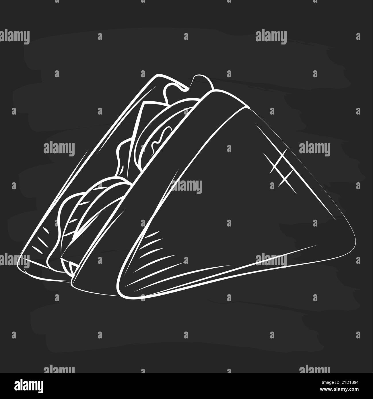 Hand-drawn sandwich wrap with lettuce and tomatoes Vector Stock Vector ...