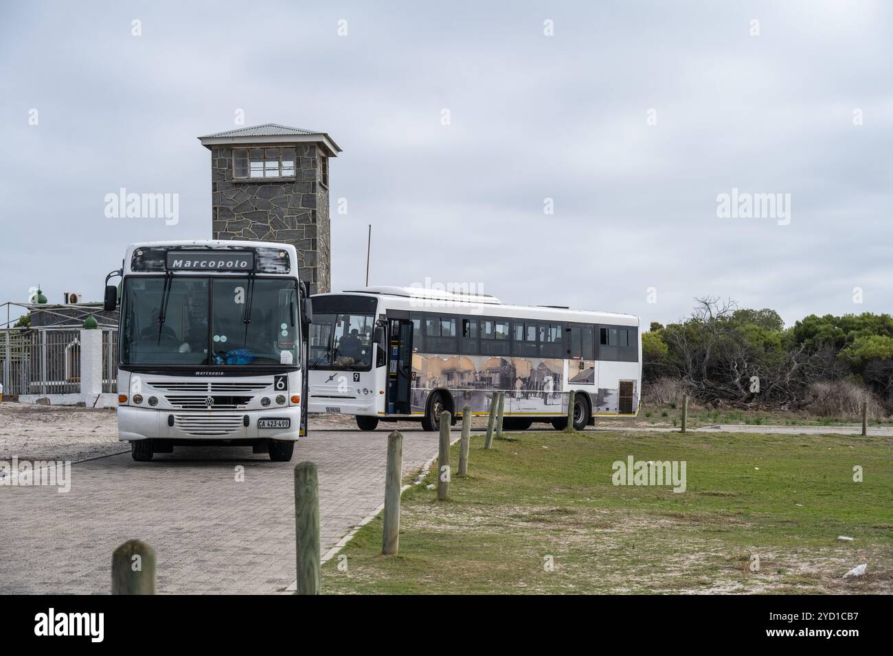 tour buses and vistors to Robben Island prison in South Africa Stock ...