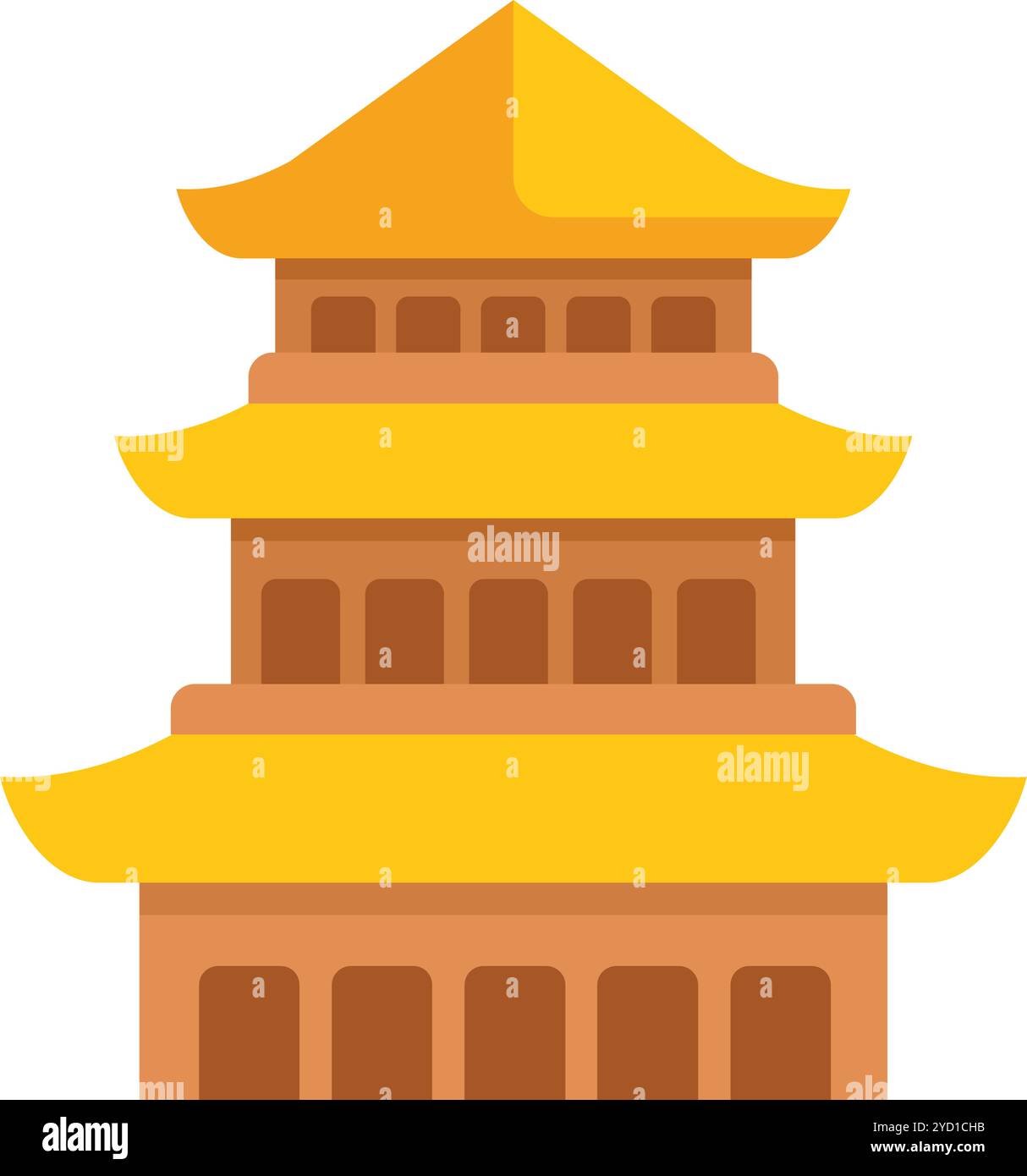 Traditional multi tiered chinese pagoda temple building standing tall ...