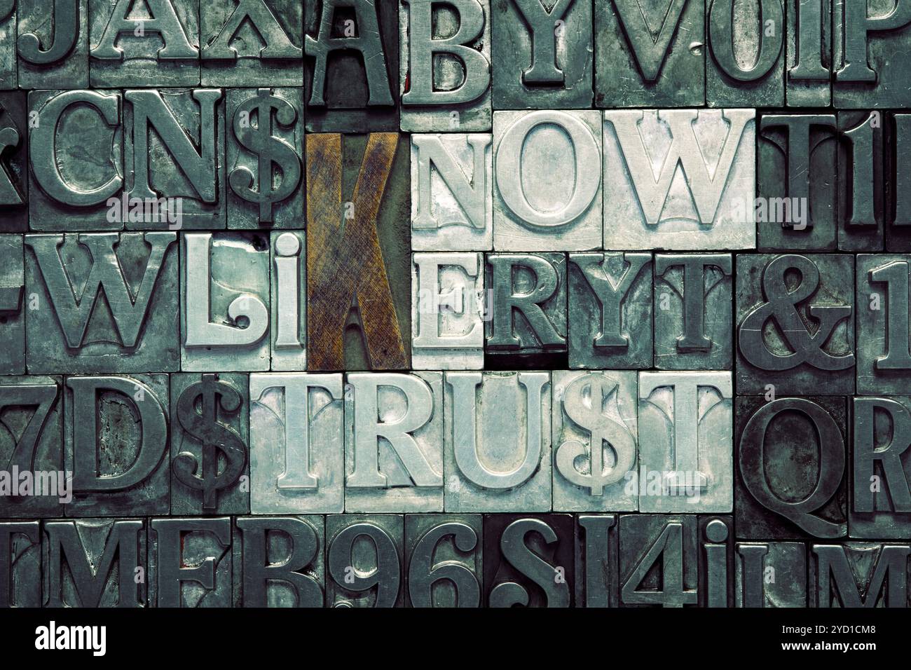 know, like, trust crossword concept made from metallic letterpress ...