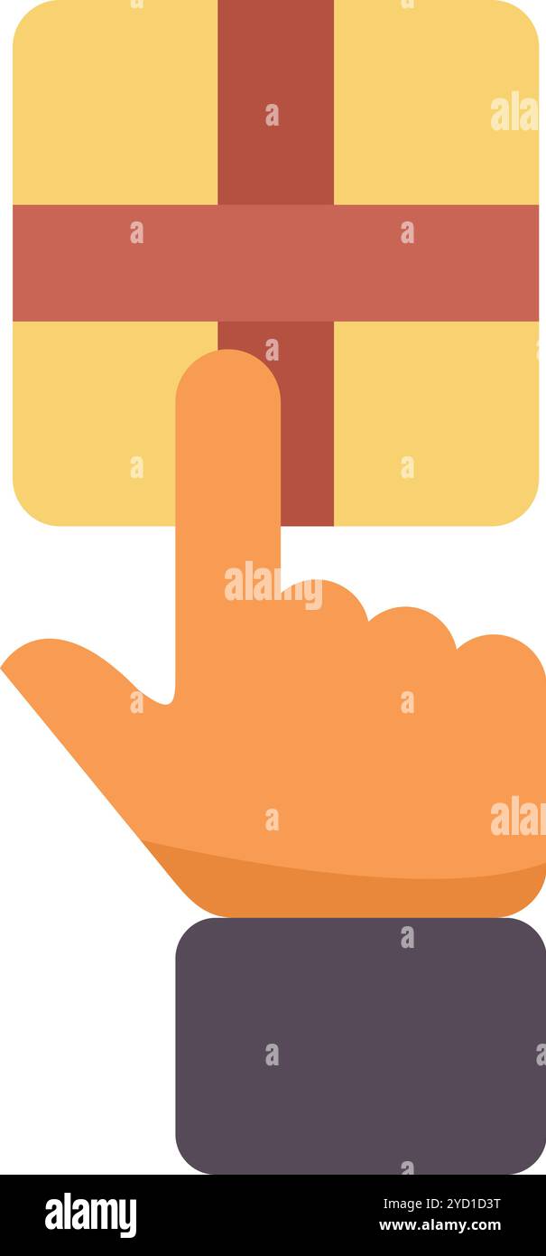 Cartoon vector icon illustration of a hand with a suit sleeve pointing ...