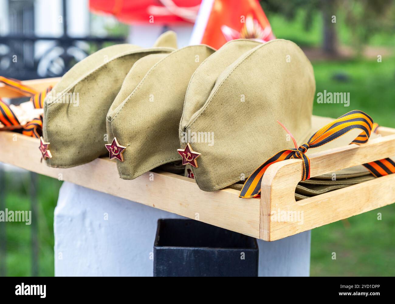 Army caps with a red stars, military uniform Stock Photo - Alamy