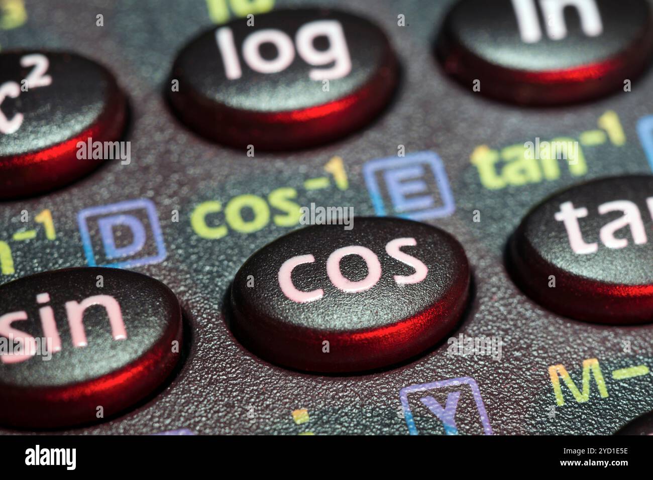 closeup fragment of cos function button on scientific calculator Stock ...
