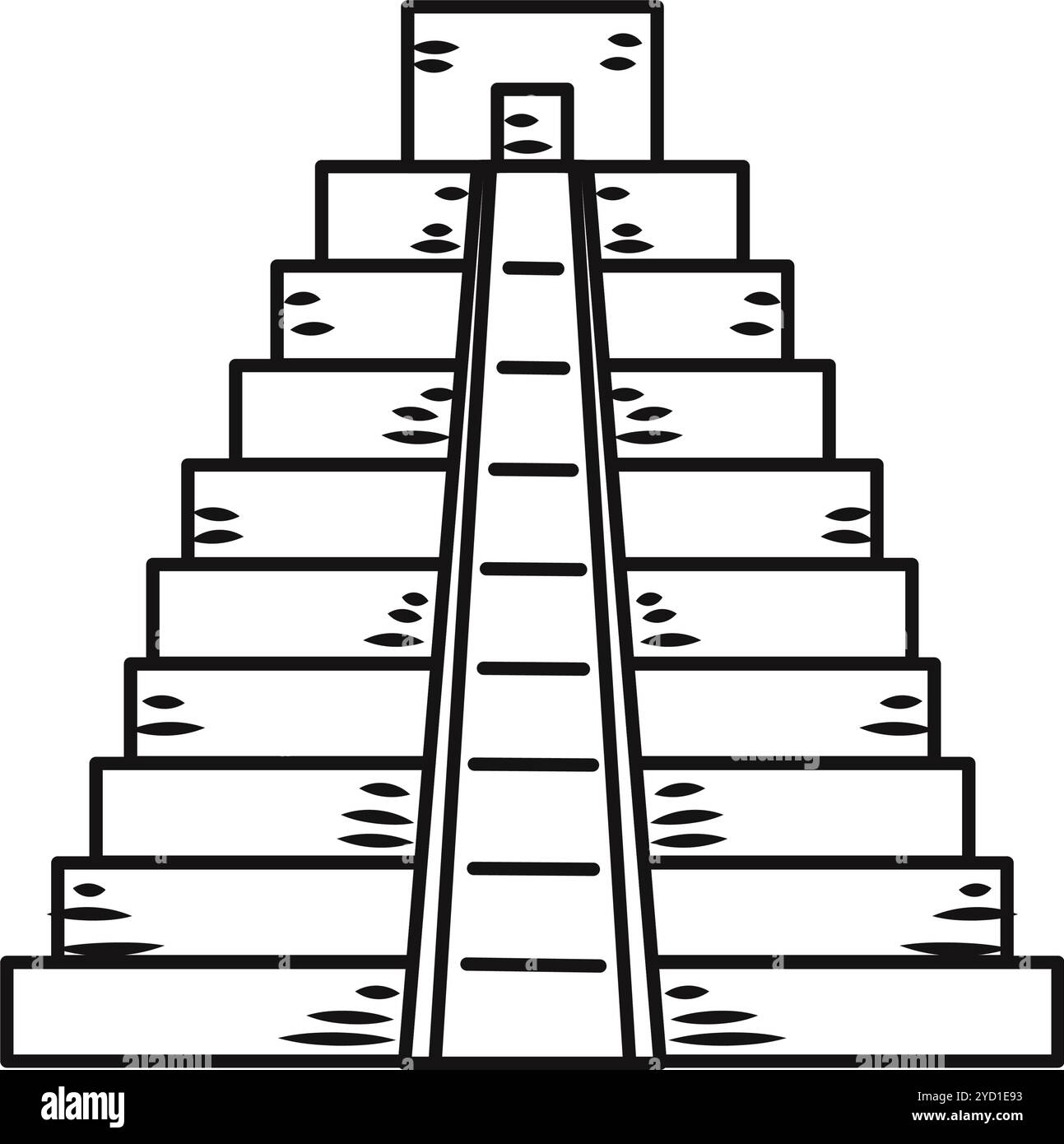 Hand-drawn Mexican pyramid icon with cultural theme Vector Stock Vector ...