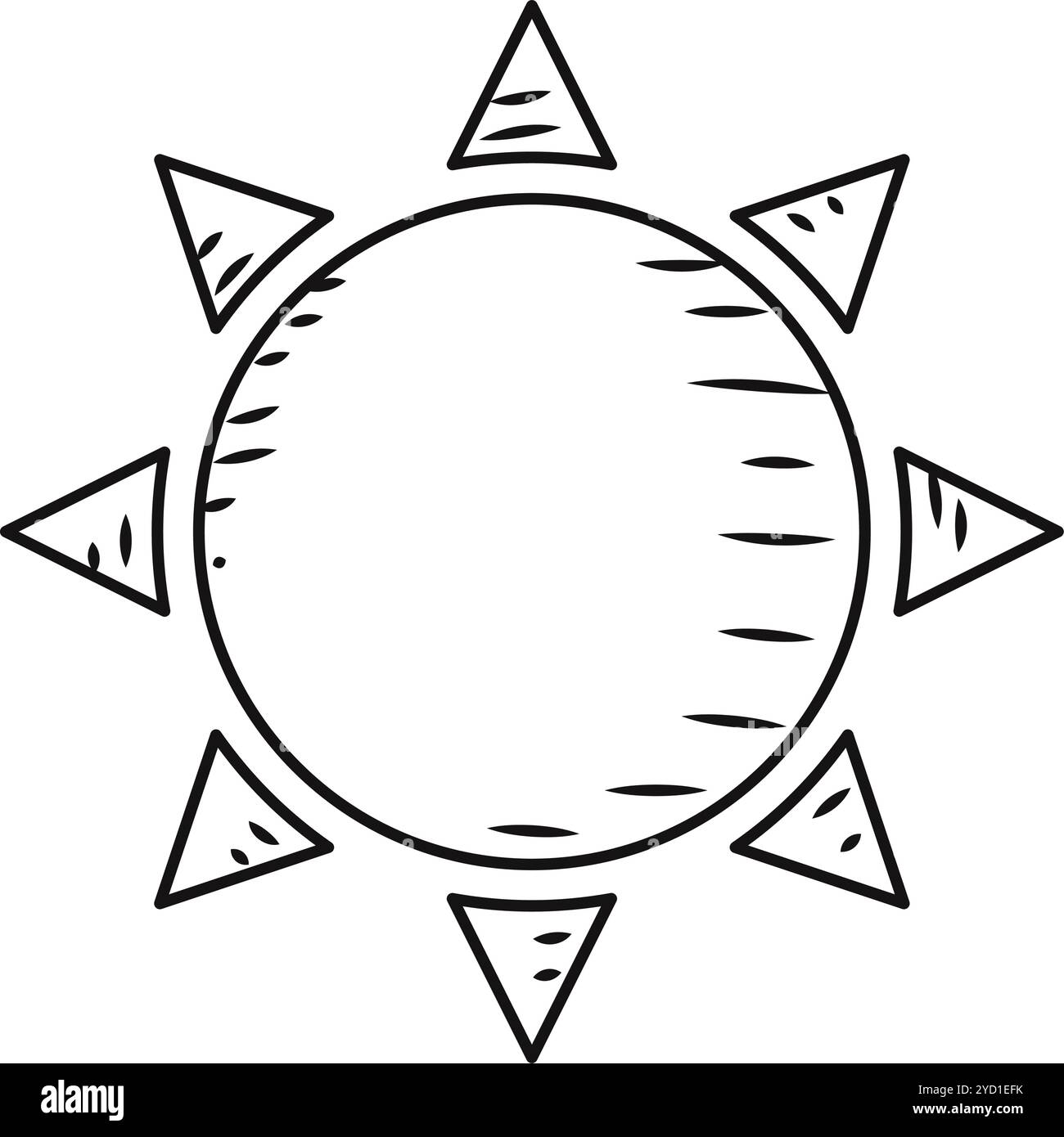 Hand-drawn sun icon symbolizing Mexican culture and energy Vector Stock ...