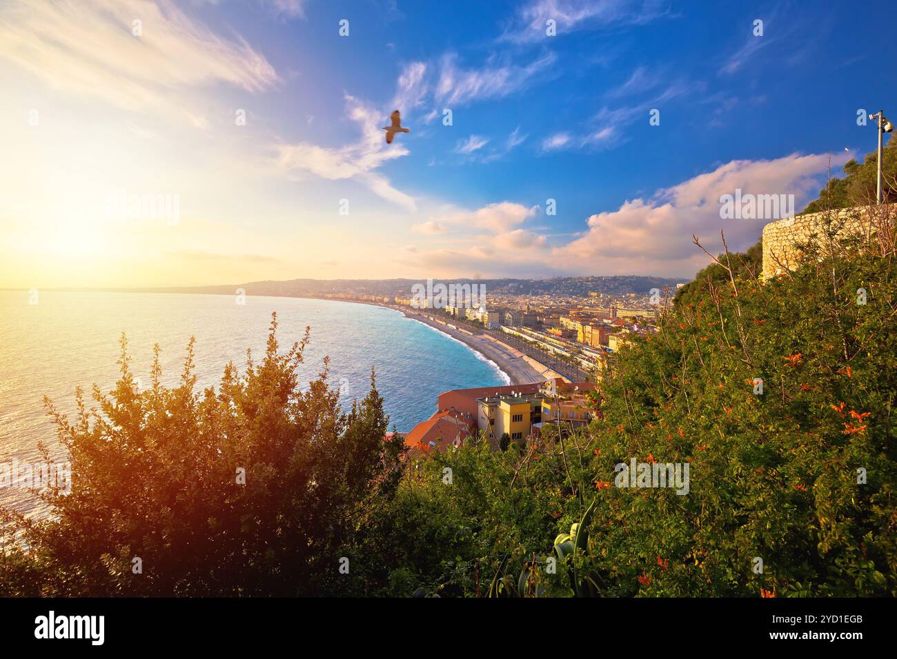 City of Nice Promenade des Anglais waterfront aerial view Stock Photo ...