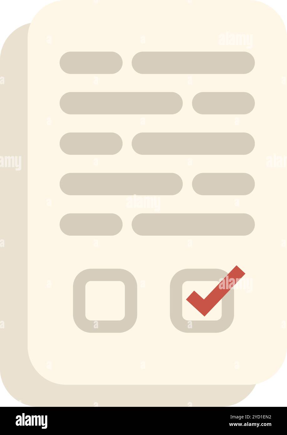 This minimalist vector illustration depicts a checklist with one box ...