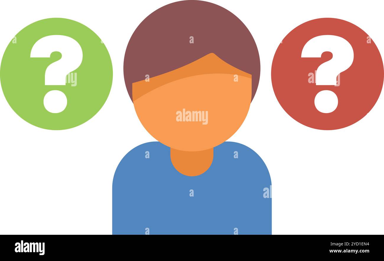 Concept of decision making process, a person choosing between two ...