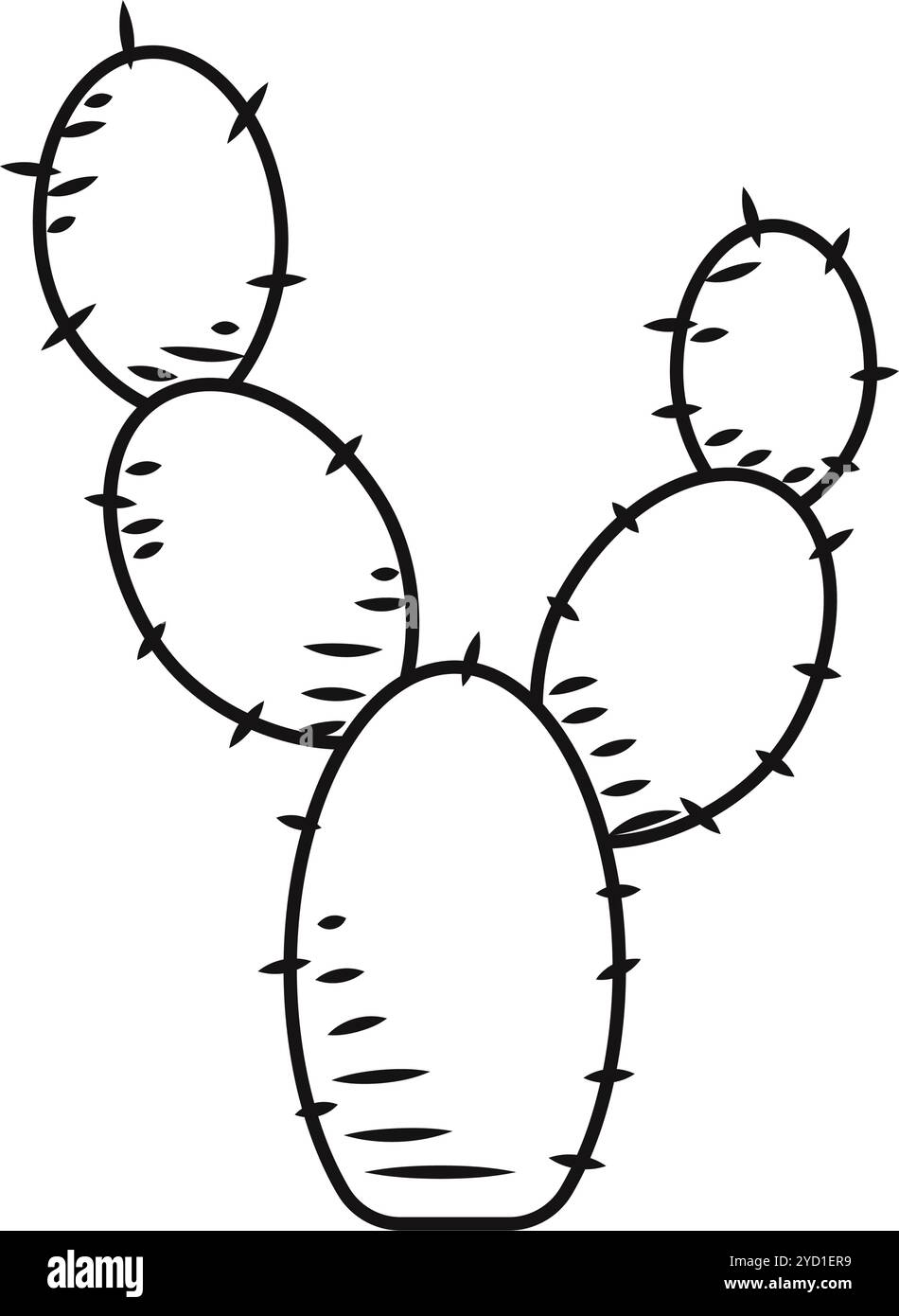 Hand-drawn prickly pear cactus icon for desert design Vector Stock ...
