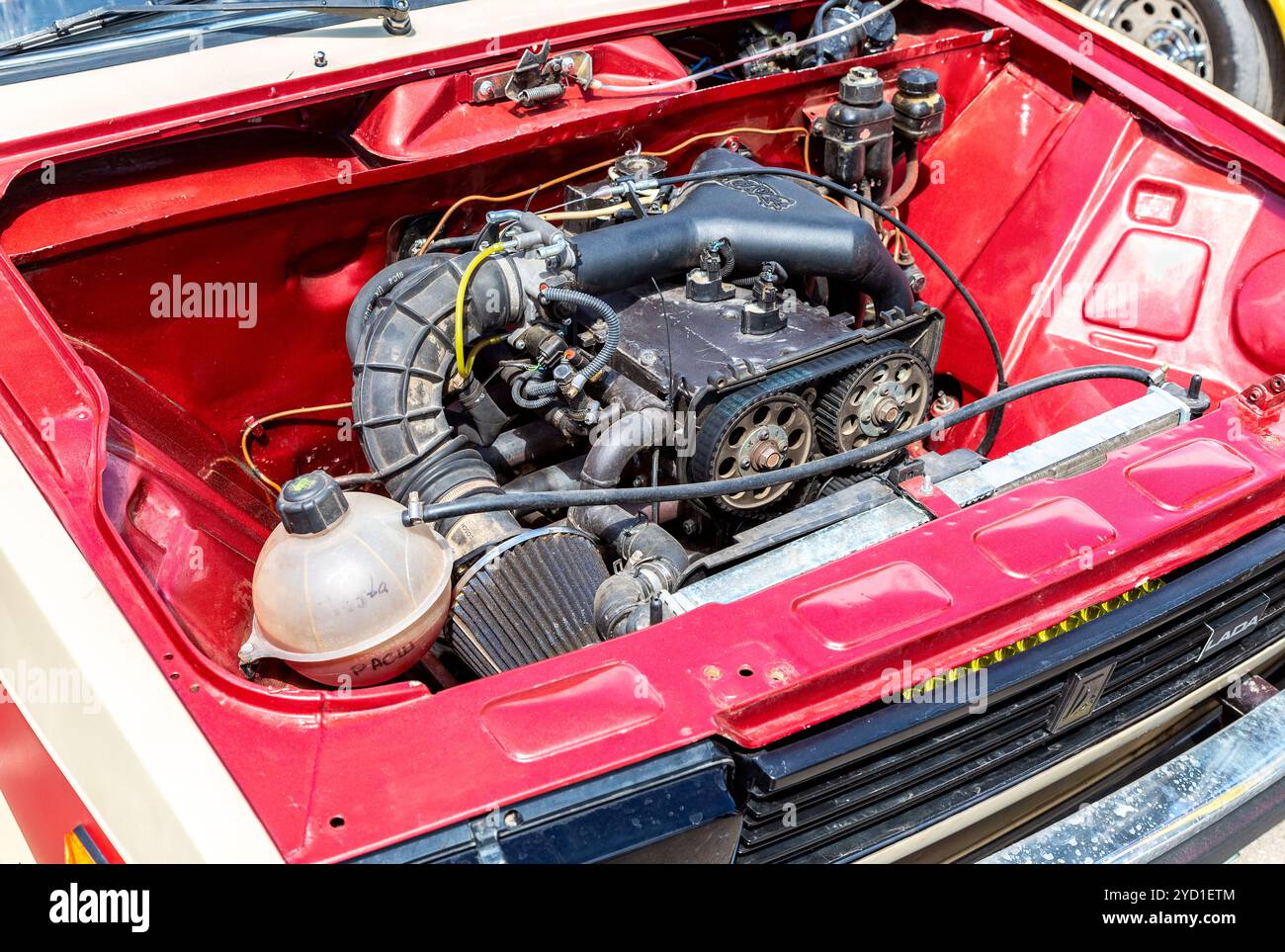Tuned turbo car engine of Lada car Stock Photo - Alamy