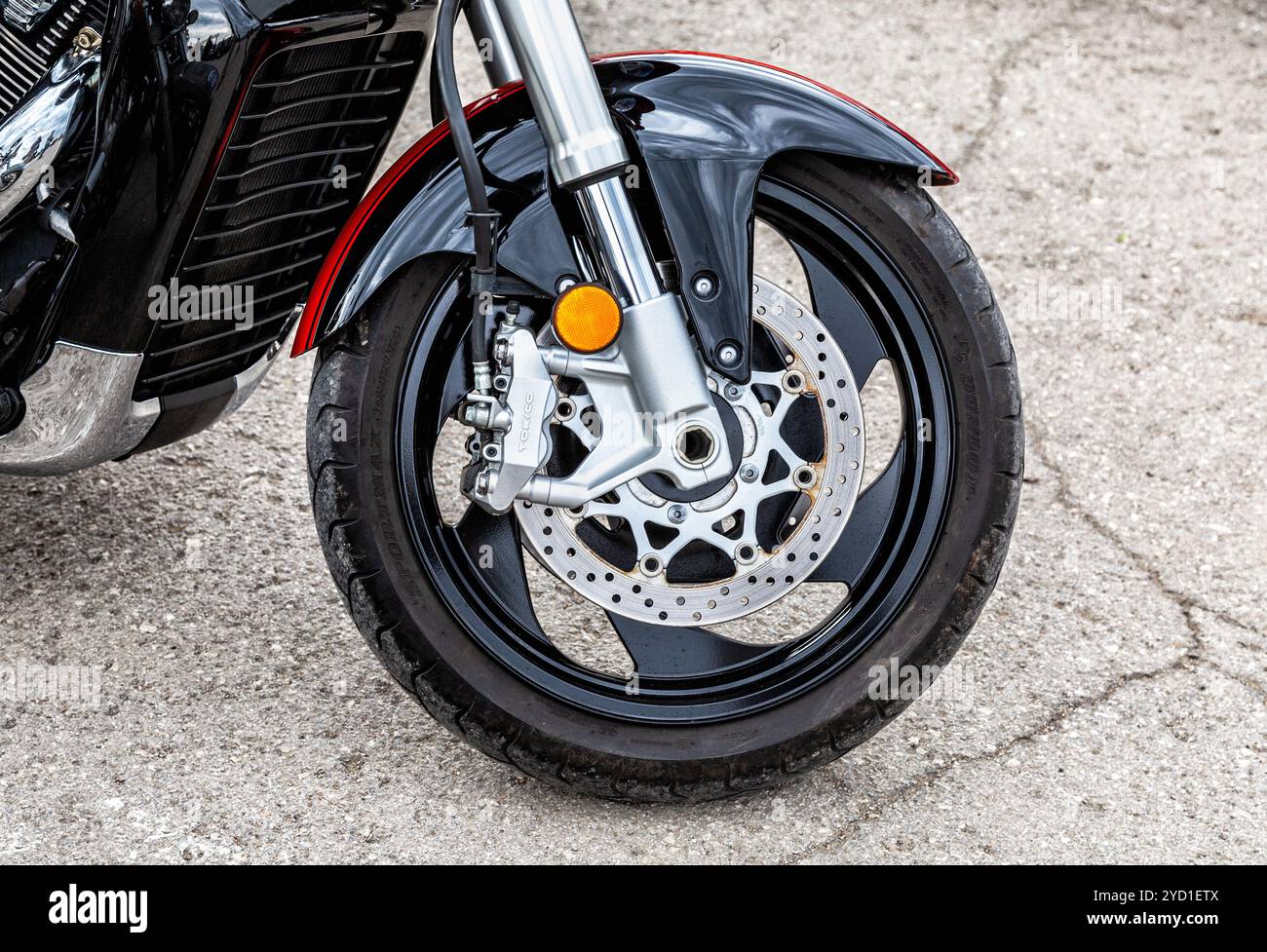 Front wheel of sports motorcycle Stock Photo - Alamy