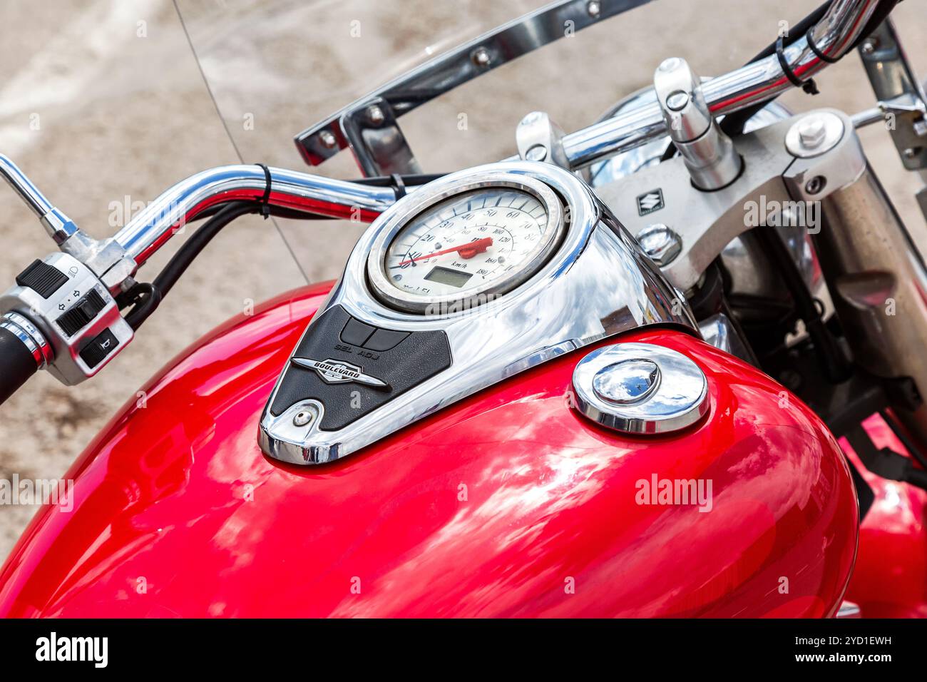 Speedometer and fuel tank of a motorcycle Stock Photo - Alamy