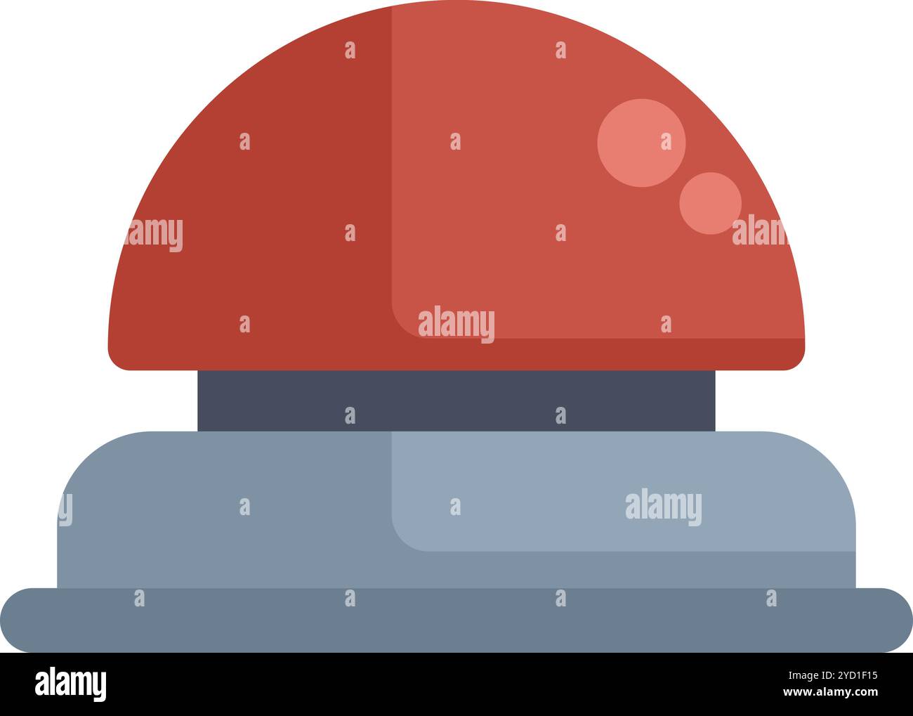 Cartoon illustration of a large red button on a gray base, likely a ...