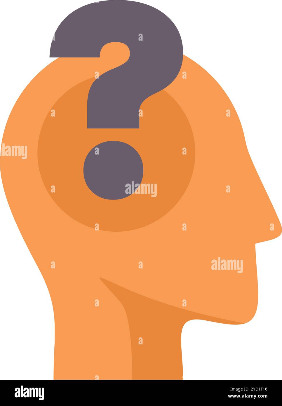 Human head silhouette with question mark inside representing thinking ...