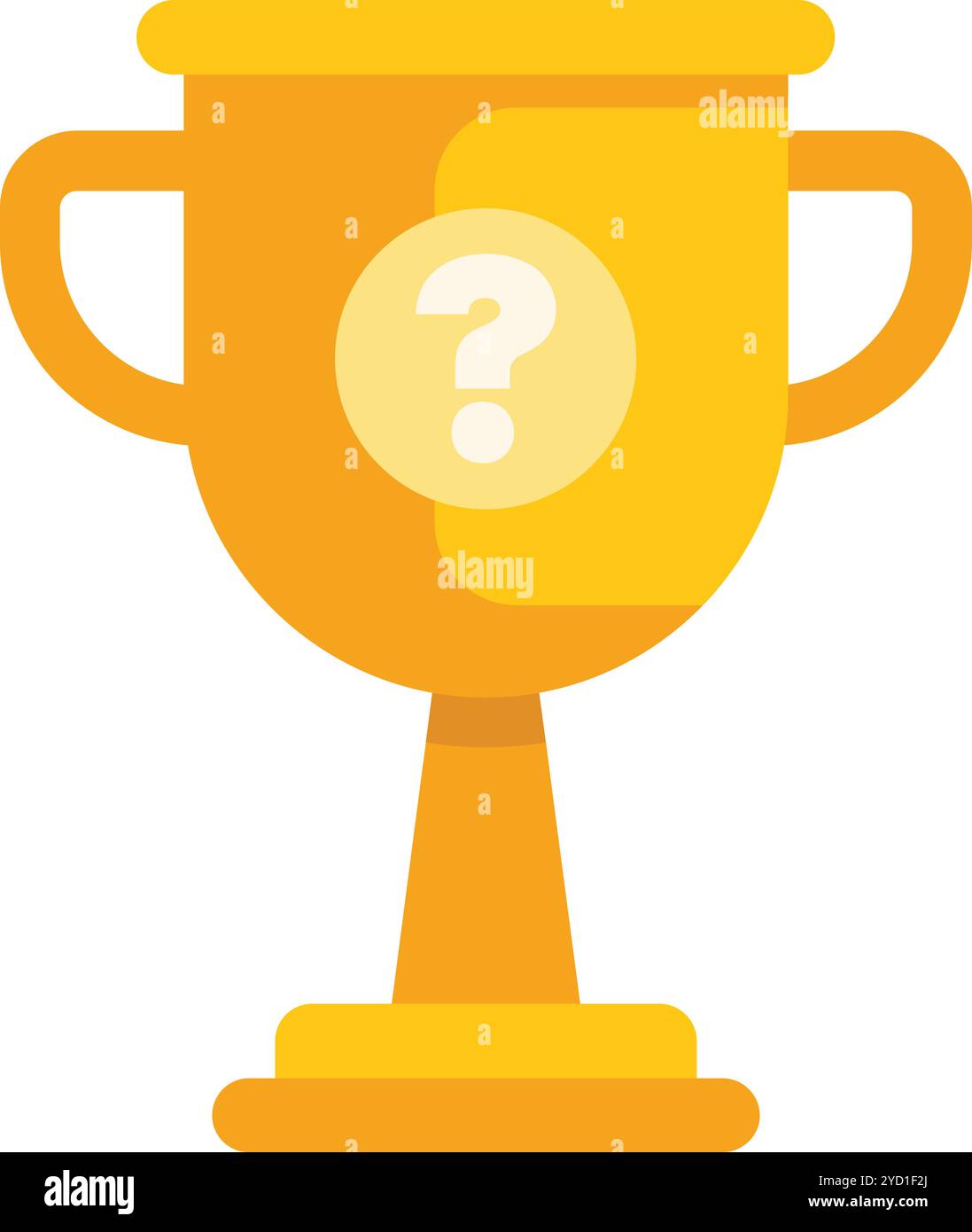 Golden trophy cup with a question mark on it, representing the mystery ...