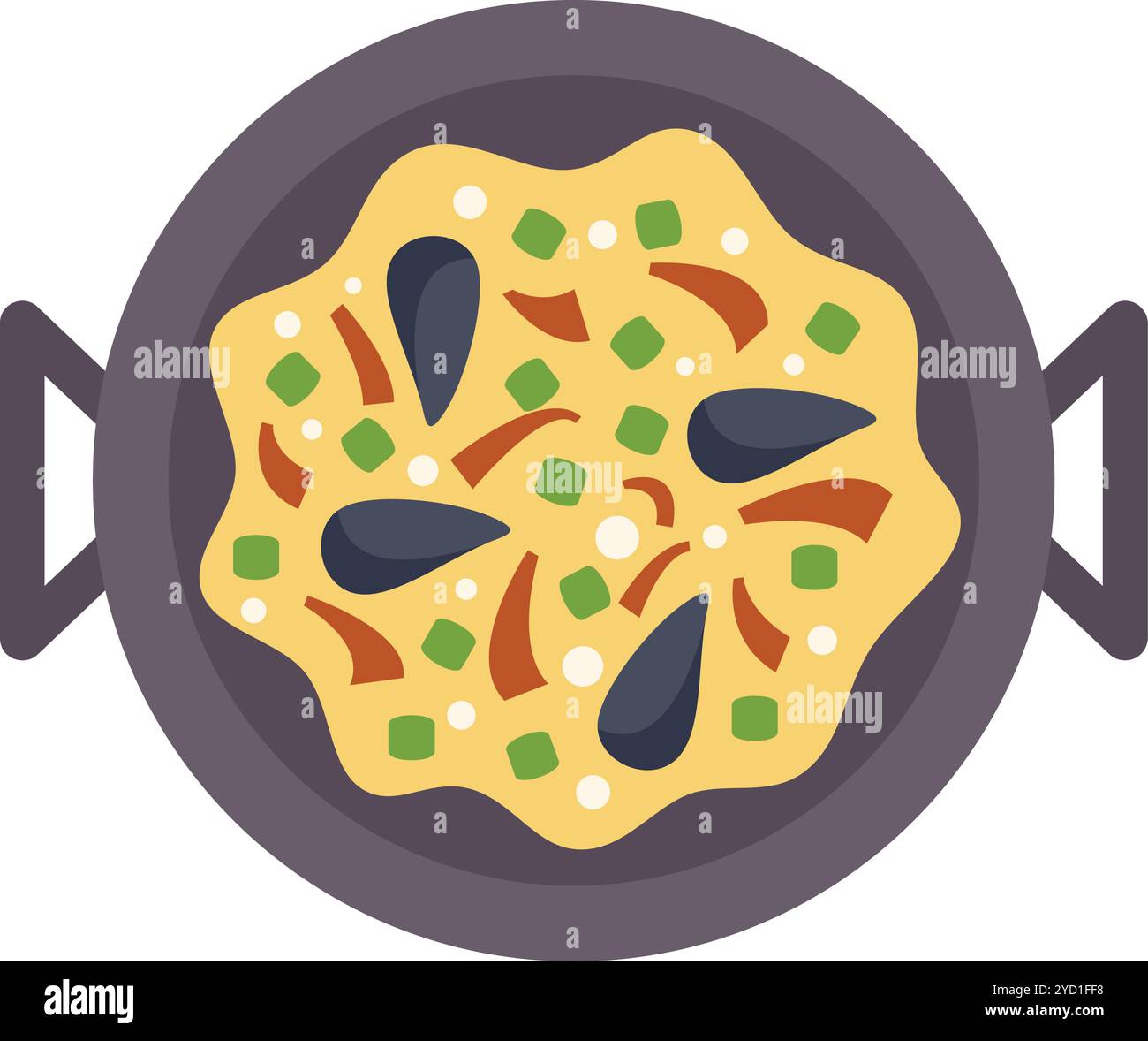 Fresh authentic paella cooked Stock Vector Images - Alamy