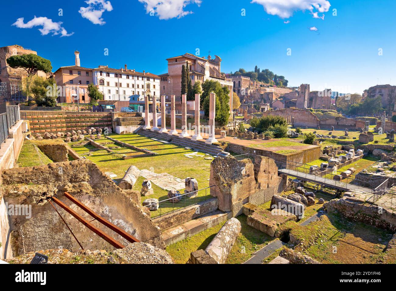 Ancient Rome Forum Romanum and Palatine hill scenic view Stock Photo ...