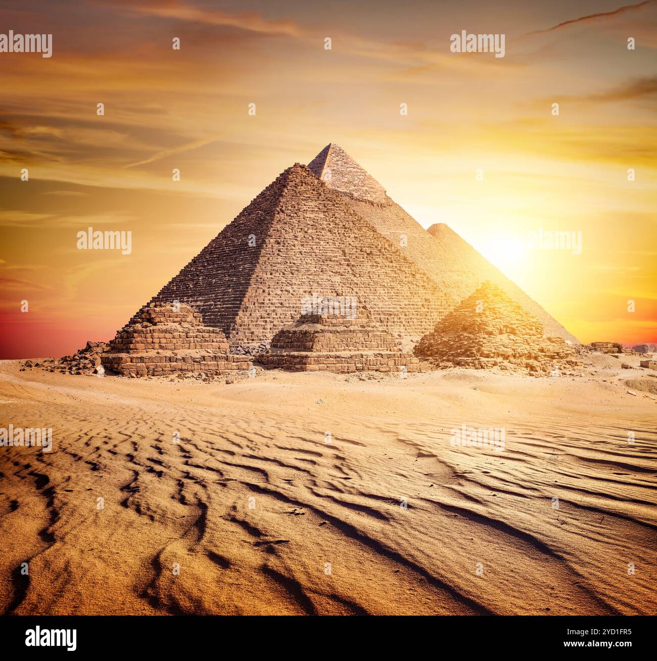 Desert and Pyramids Stock Photo - Alamy