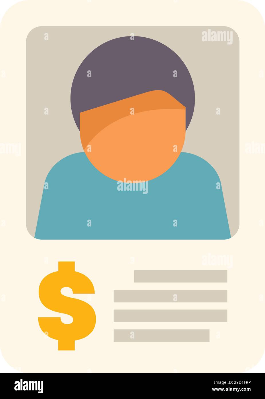 This vector illustration of an employee card is showing salary payment ...