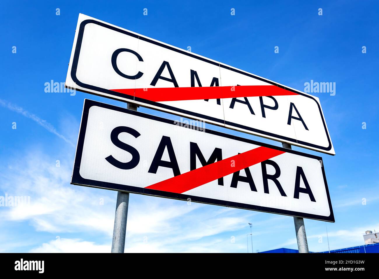 Road sign city samara hi-res stock photography and images - Alamy