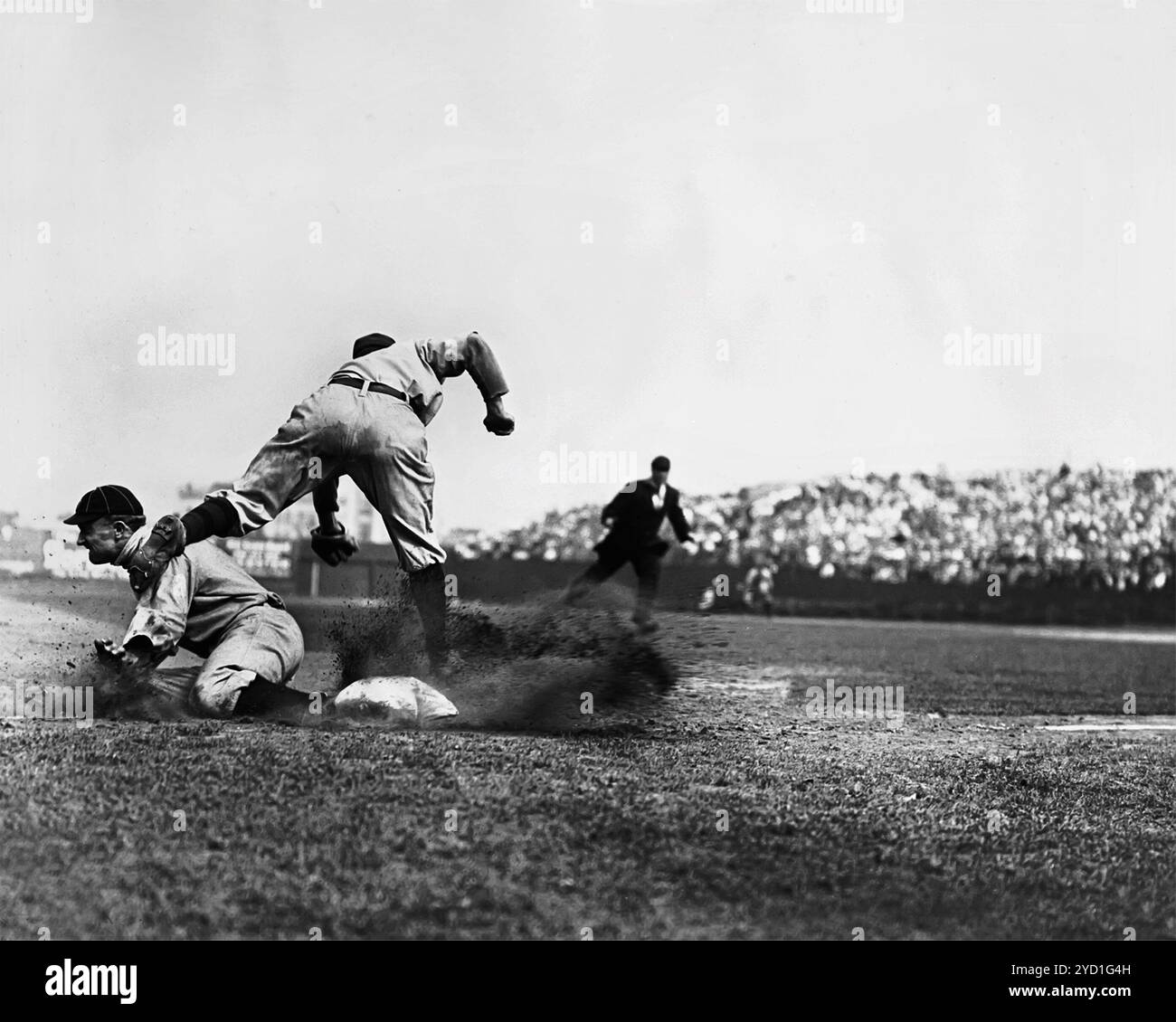 1910 Ty Cobb stealing third, sliding into Jimmy Austin. Photograph by ...