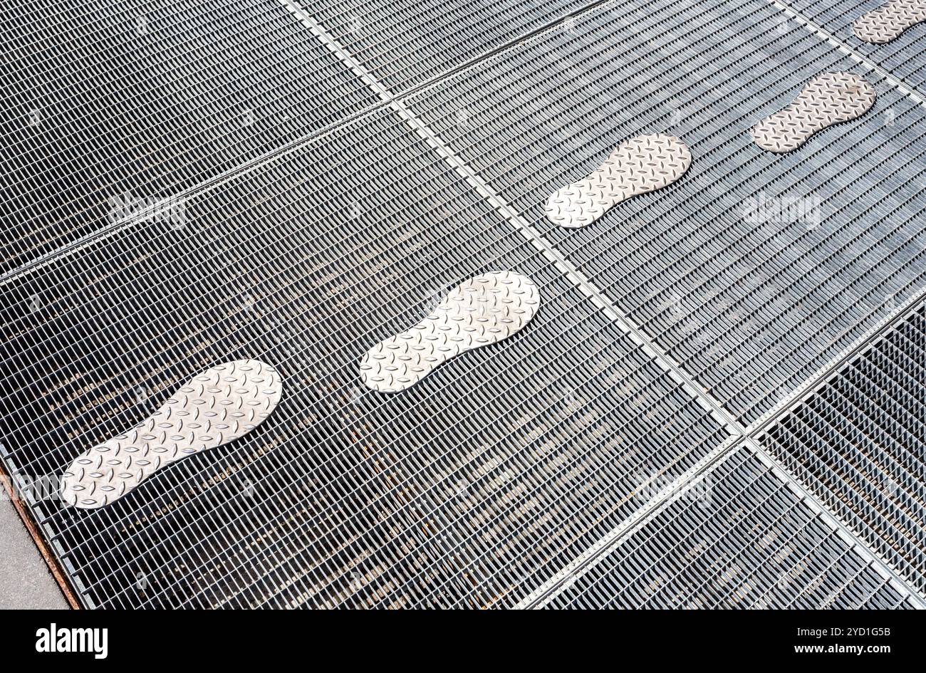Stylized traces on the metal lattice Stock Photo - Alamy