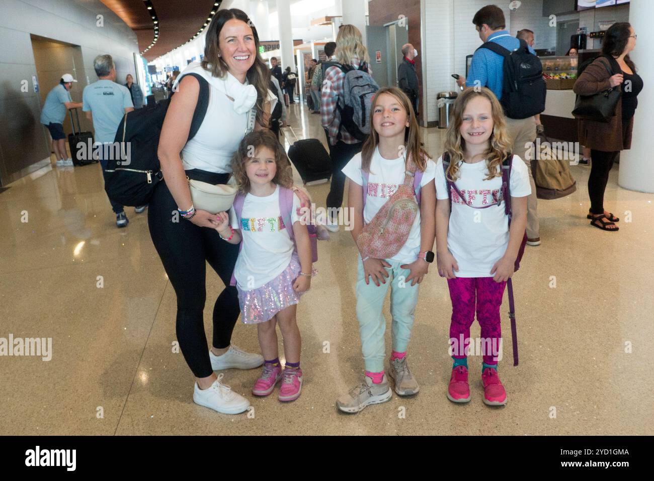 New Orleans, USA. 24th Oct, 2023. Young Taylor Swift fans arrive at ...