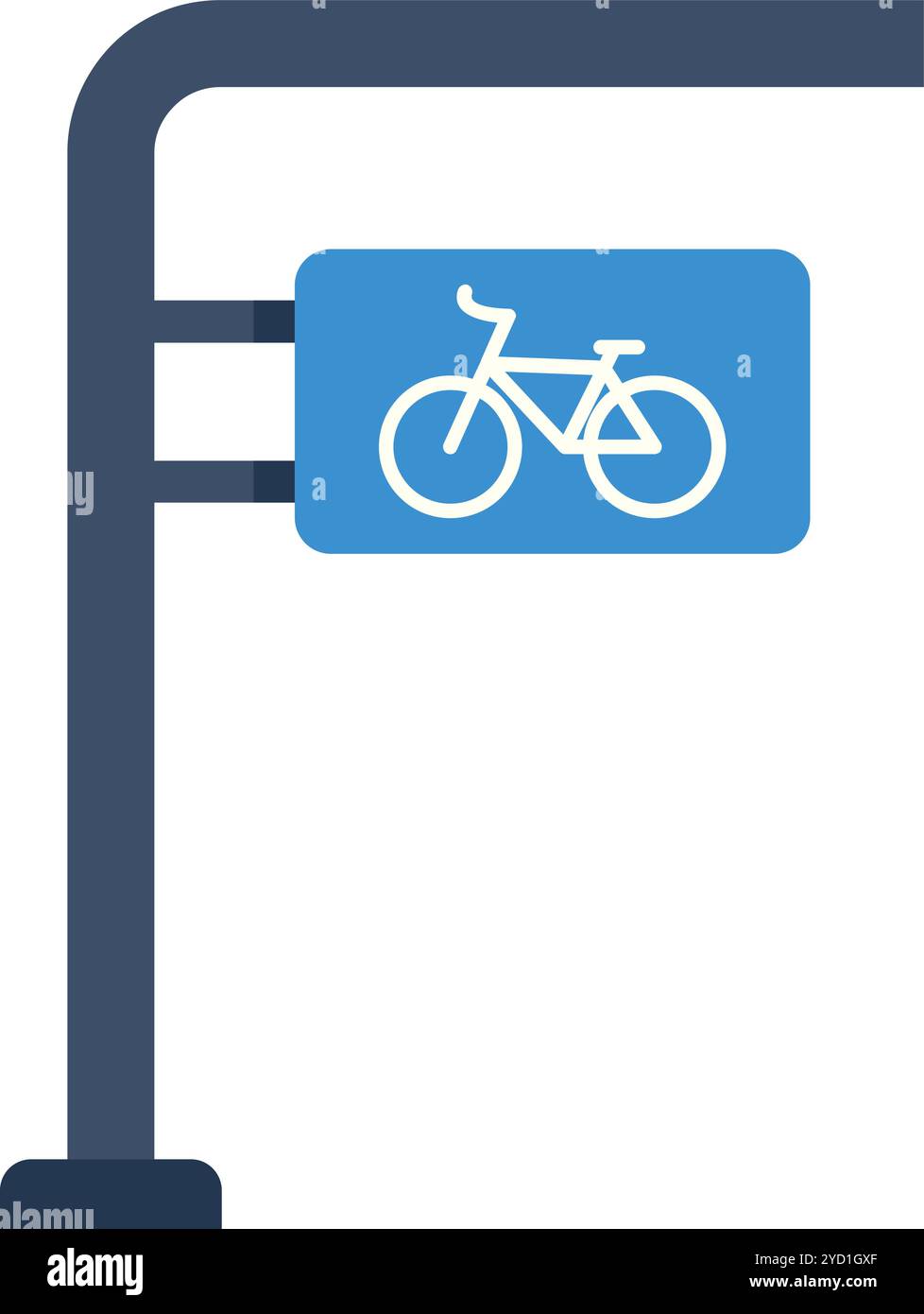 Blue and white bicycle parking sign indicating a bike route, trailhead ...