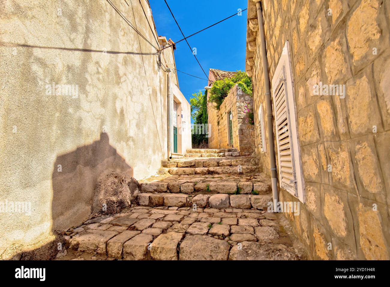Old stone narrow street of Cavtat Stock Photo - Alamy