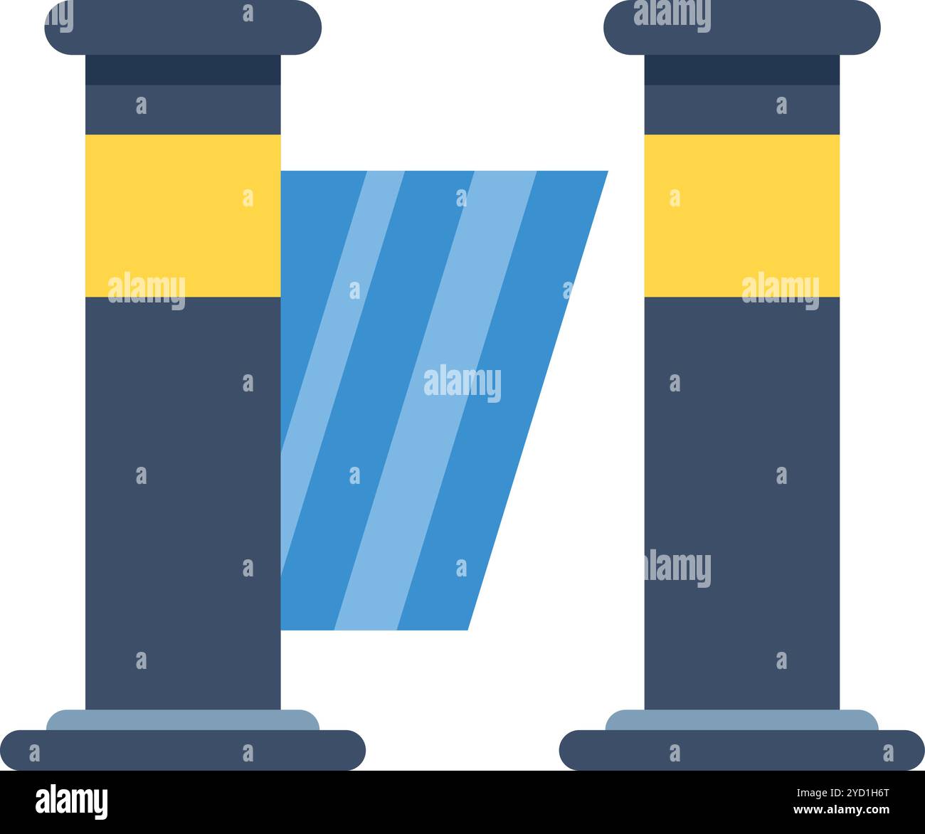 Illustration of an automatic entrance gate allowing access to a secure ...