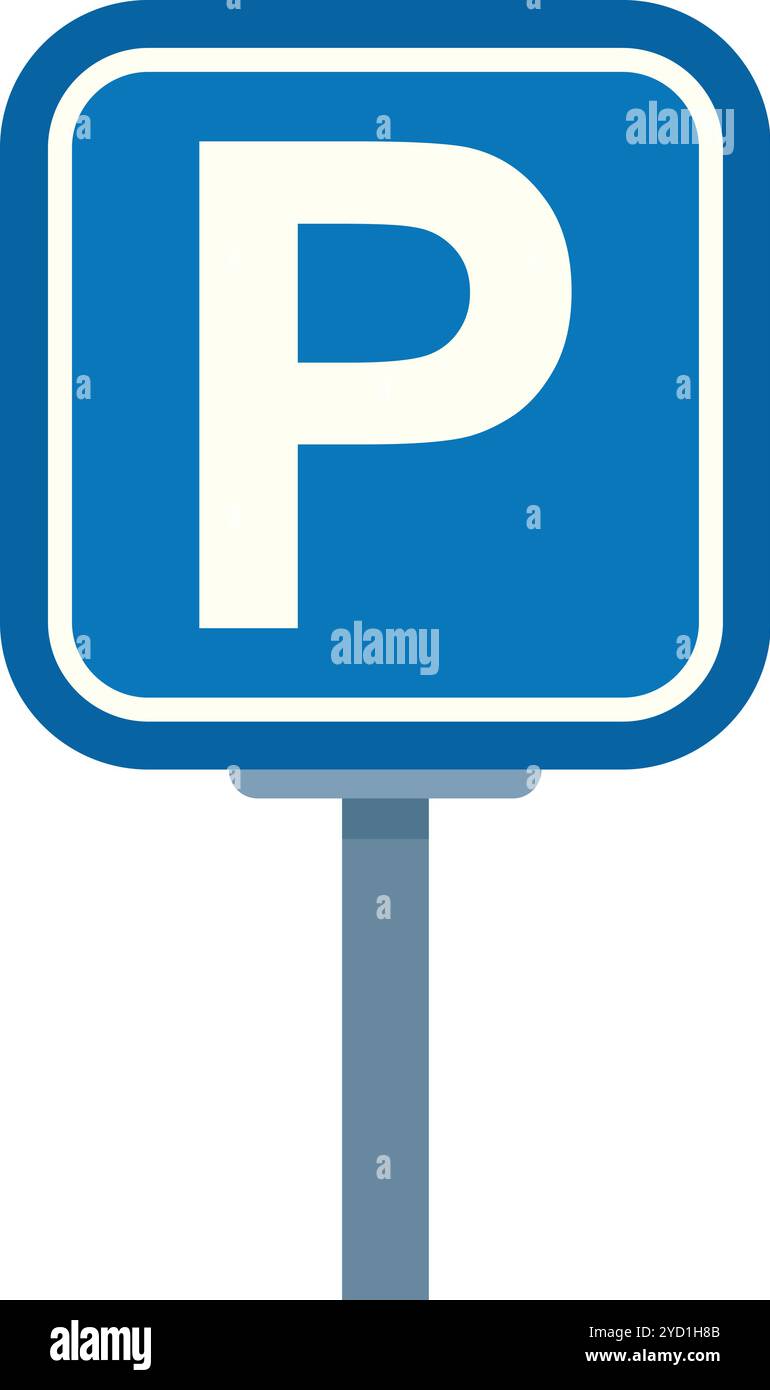 Blue and white parking sign indicating that parking is allowed in this ...