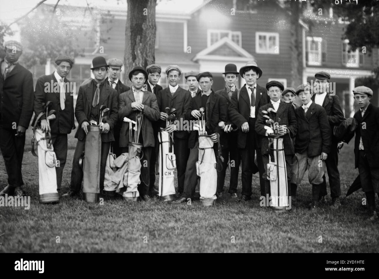 Golf caddies, Baltusrol 20 May 1908 Stock Photo - Alamy