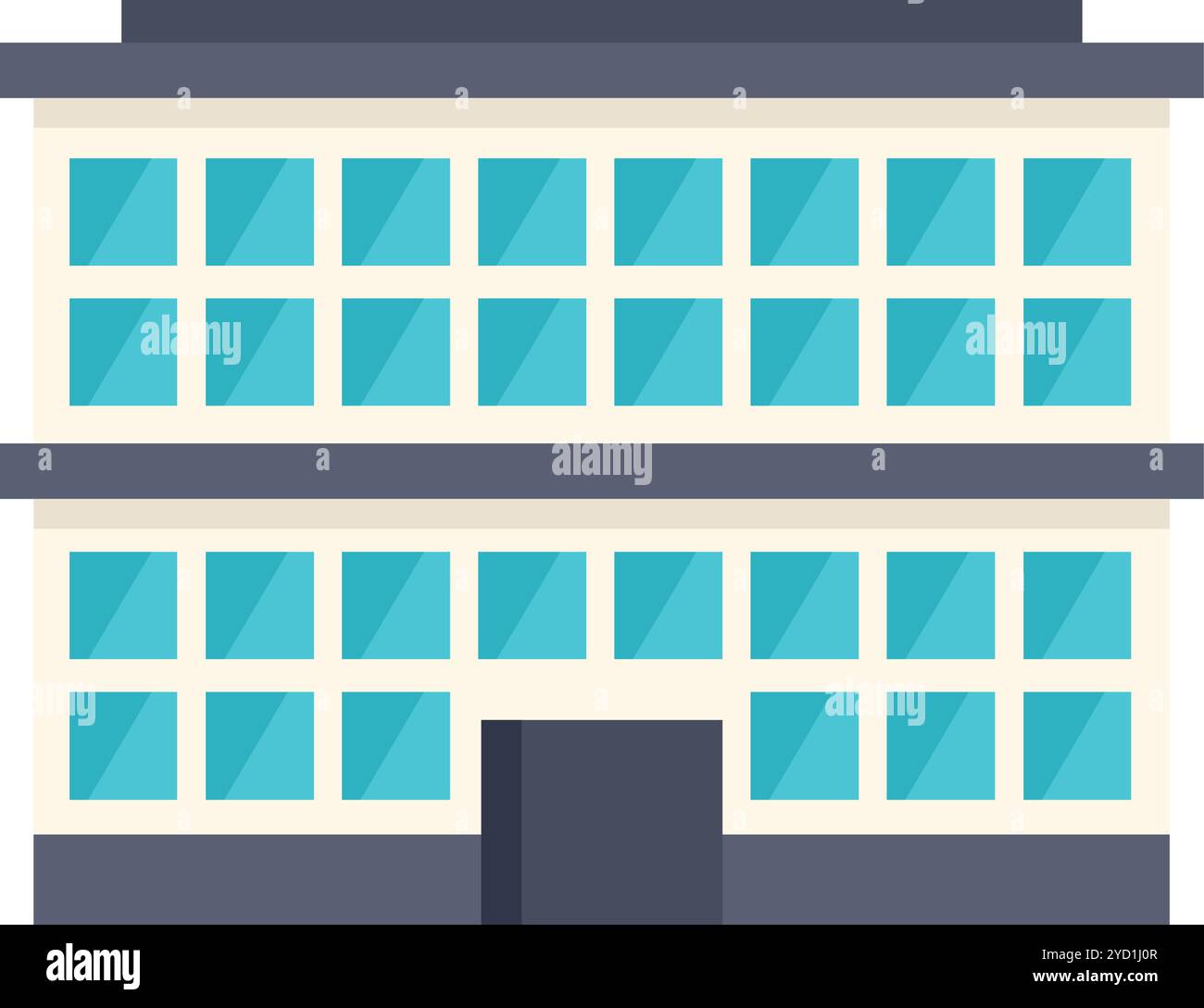 This illustration showcases a contemporary office building, emphasizing ...