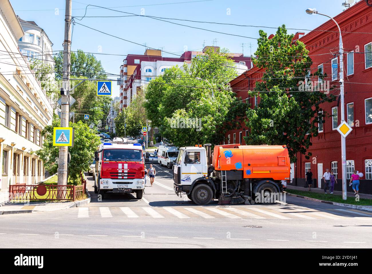 Heavy trucks Kamaz overlap the street Stock Photo - Alamy