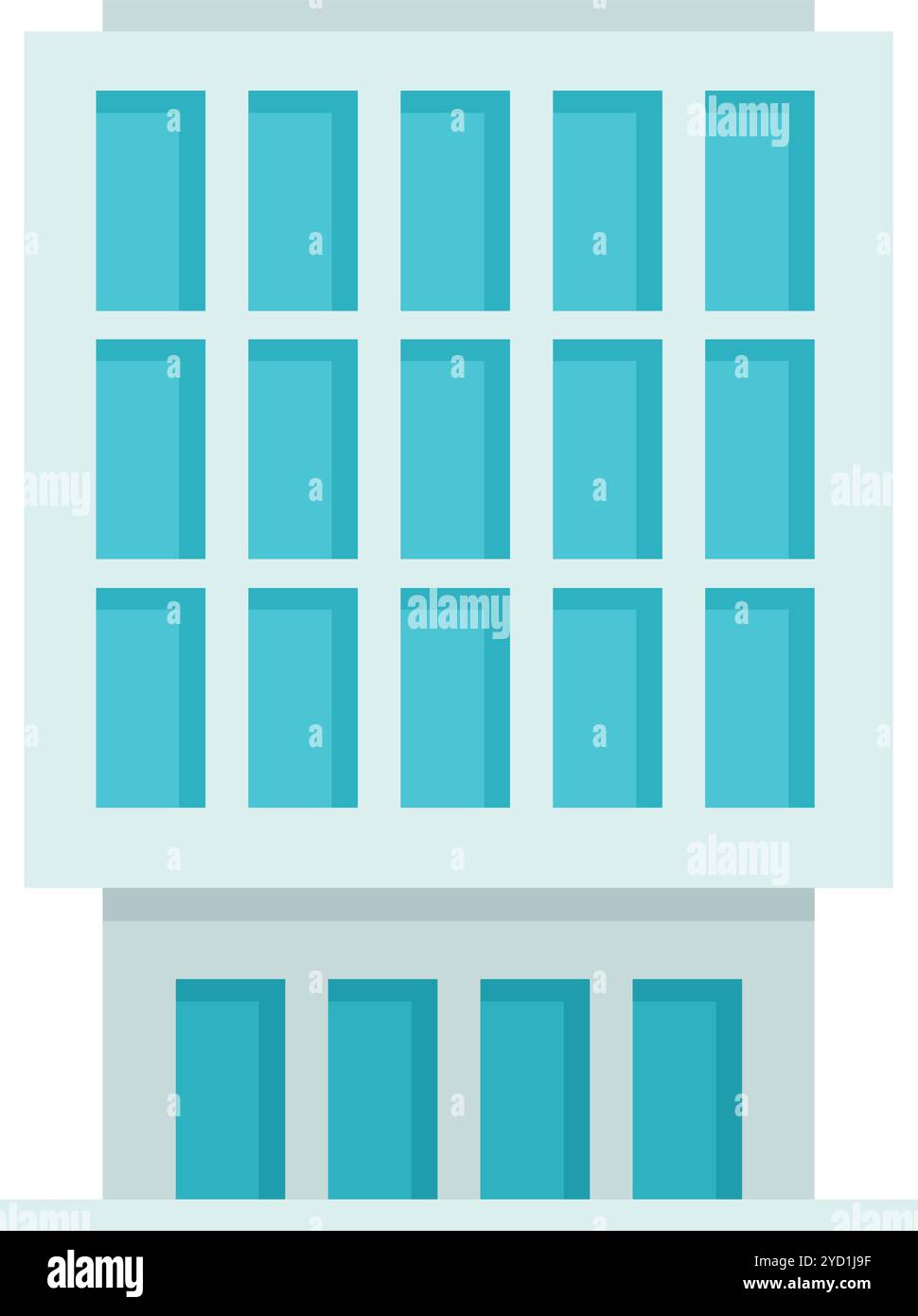 Modern office building with large windows is representing a corporate business headquarters ...