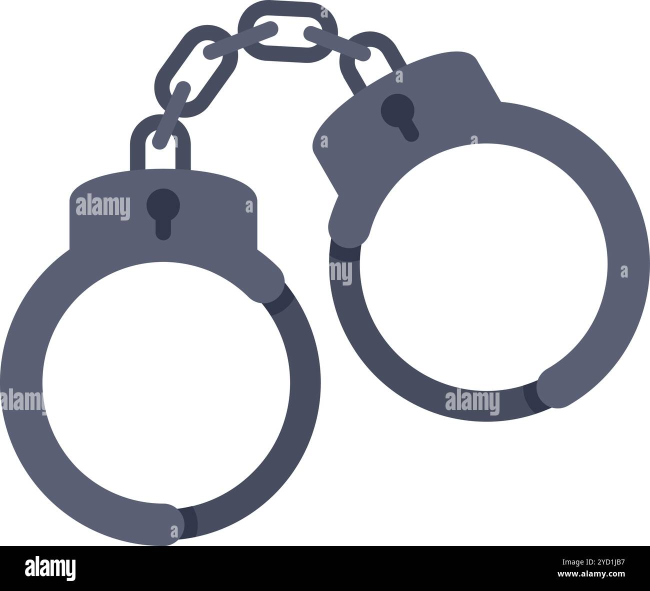 This illustration shows a pair of handcuffs, representing law ...