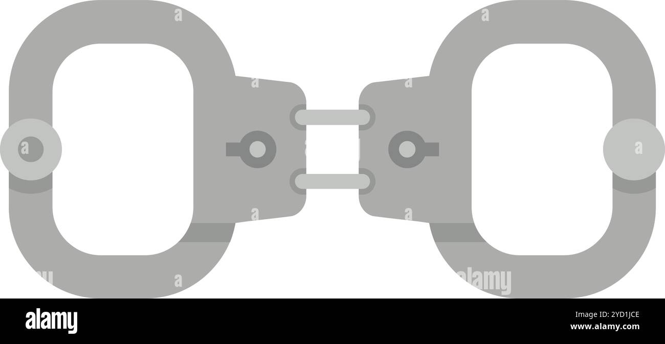 Simple illustration of a pair of handcuffs, typically used by law ...
