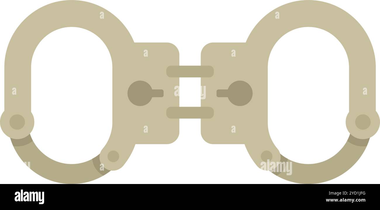 This is a vector illustration of a pair of handcuffs, typically used by ...