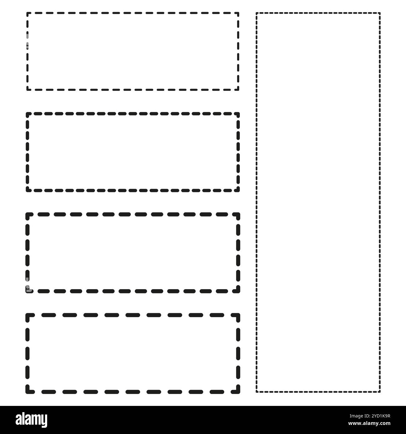 Dashed rectangle outline. Dotted border frame. Simple rectangle shapes. Vector box symbol Stock ...